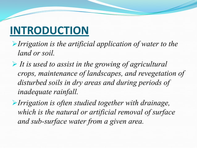 introduction of irrigation | PPT