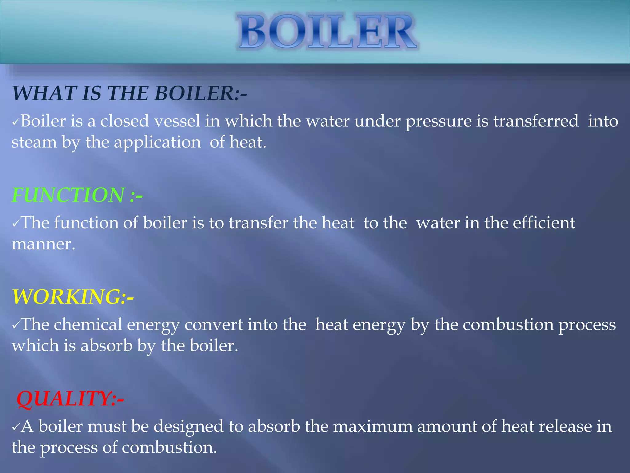 Presentation on Boiler | PPT
