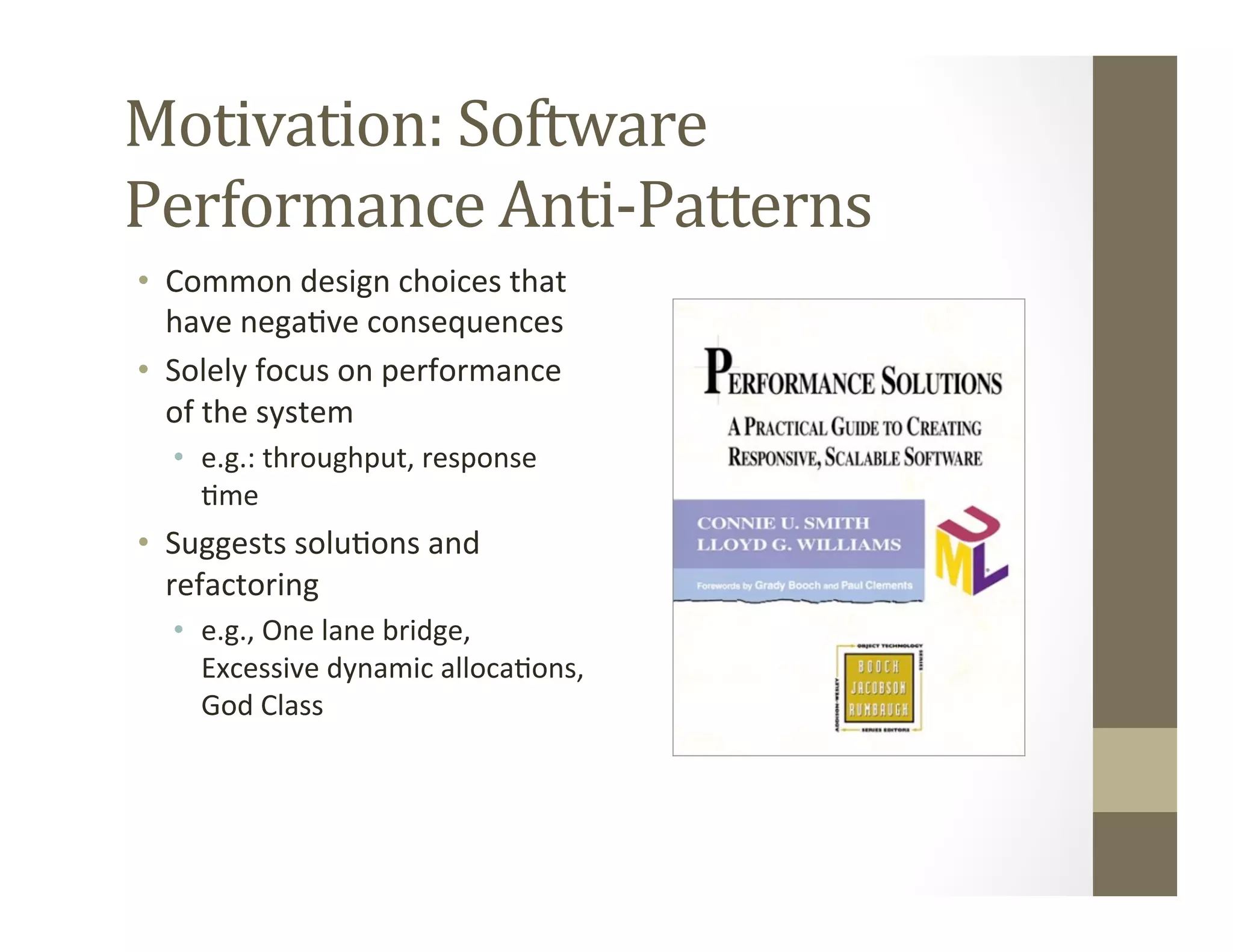 Towards Detecting Performance Anti Patterns Using Classification