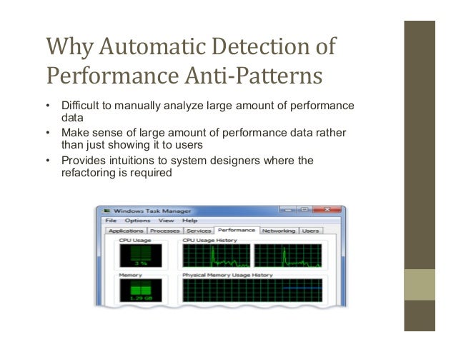Towards Detecting Performance Anti Patterns Using Classification Tech
