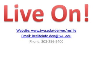 JWU Preview- Residential Life | PPTX | College Education | Education