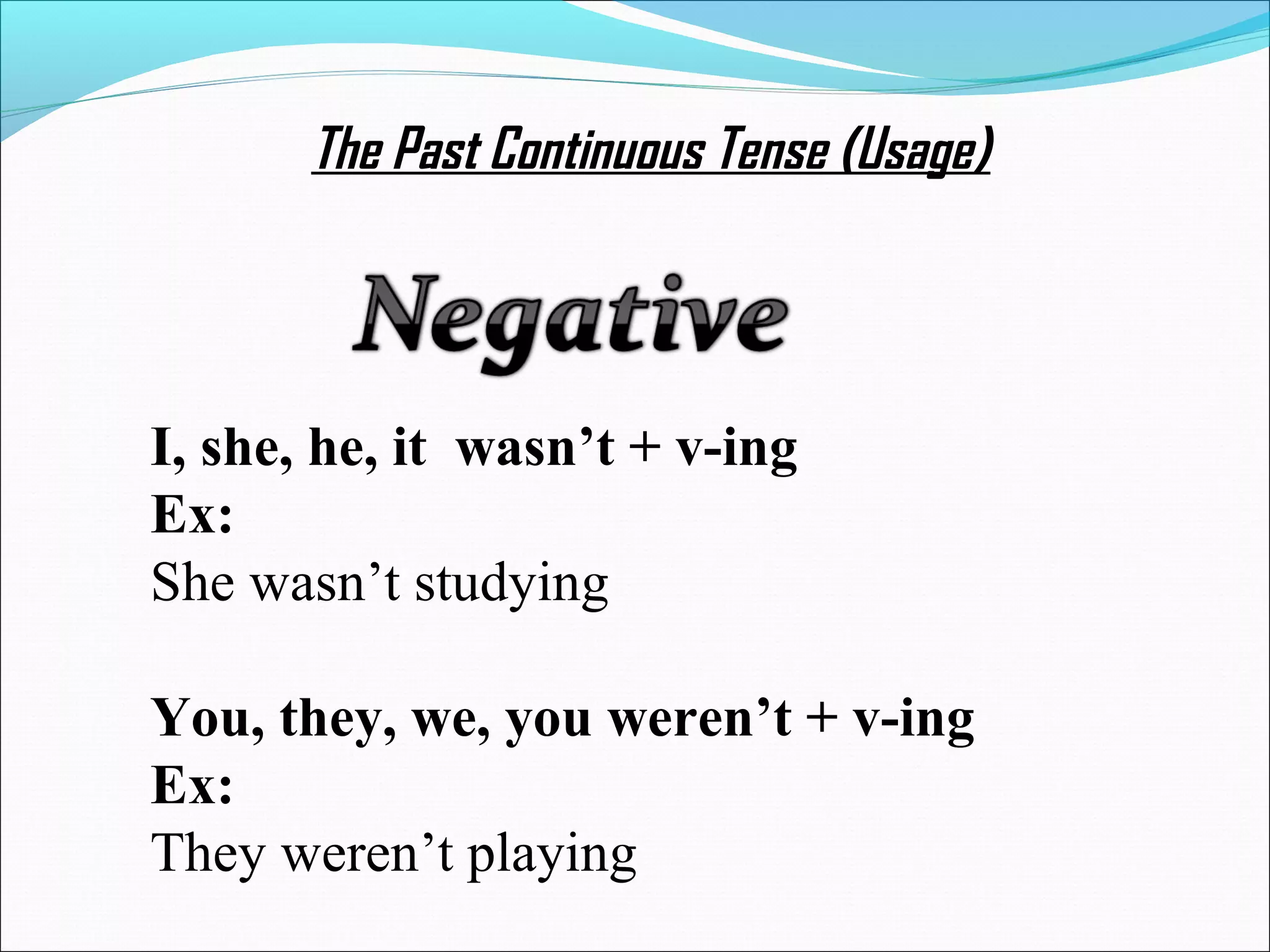 The Past Continuous Tense | PPT