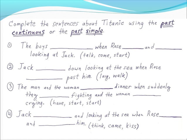 The Past Continuous Tense | PPT