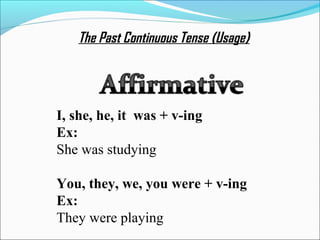 The Past Continuous Tense | PPT