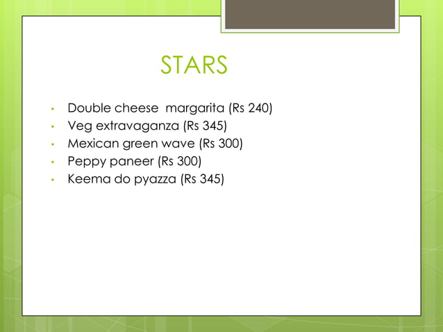 FOOD MATRIX FOR DOMINO'S | PPTX