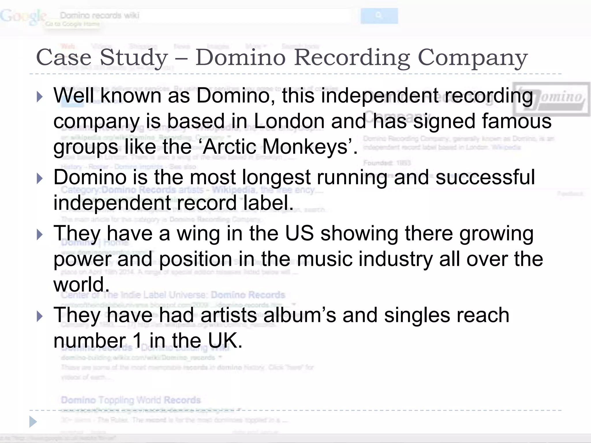 The major differences between a major and an independent record company ...