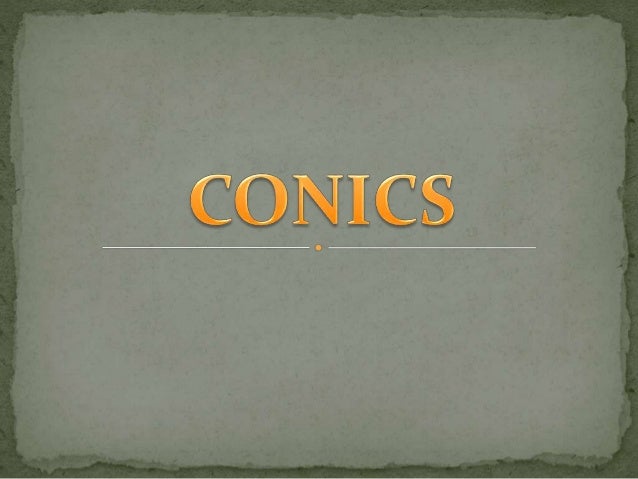 Conic Sections And Its Applications