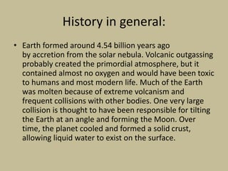 History and formation of the Earth (Presentation #2 Bilogy L2 project ...