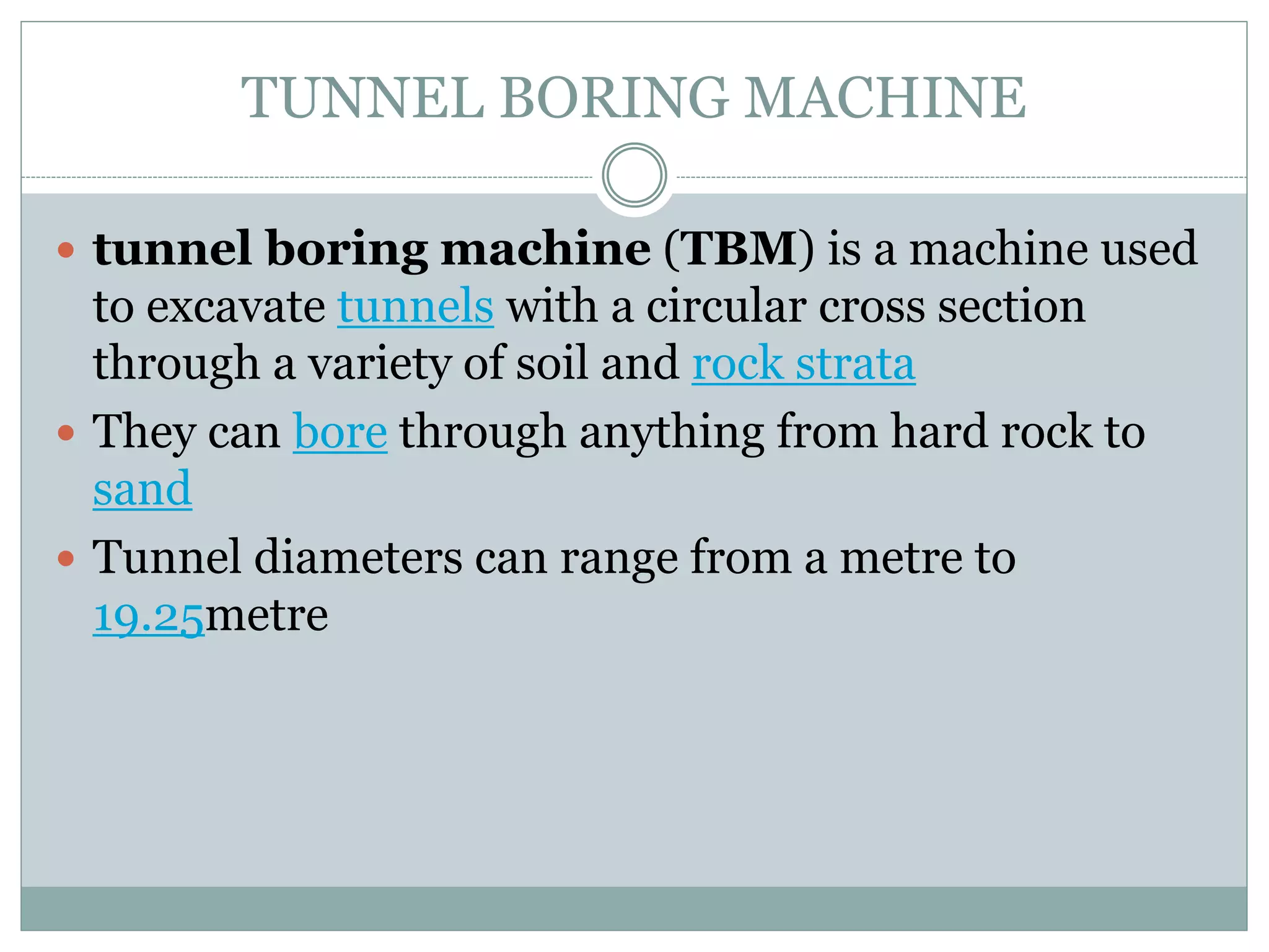 tunnel boring machine | PPTX