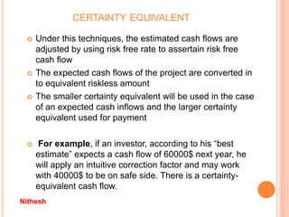 Risk analysis in capital budgeting | PPTX