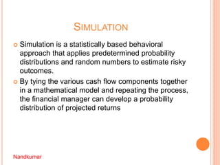 Risk analysis in capital budgeting | PPTX