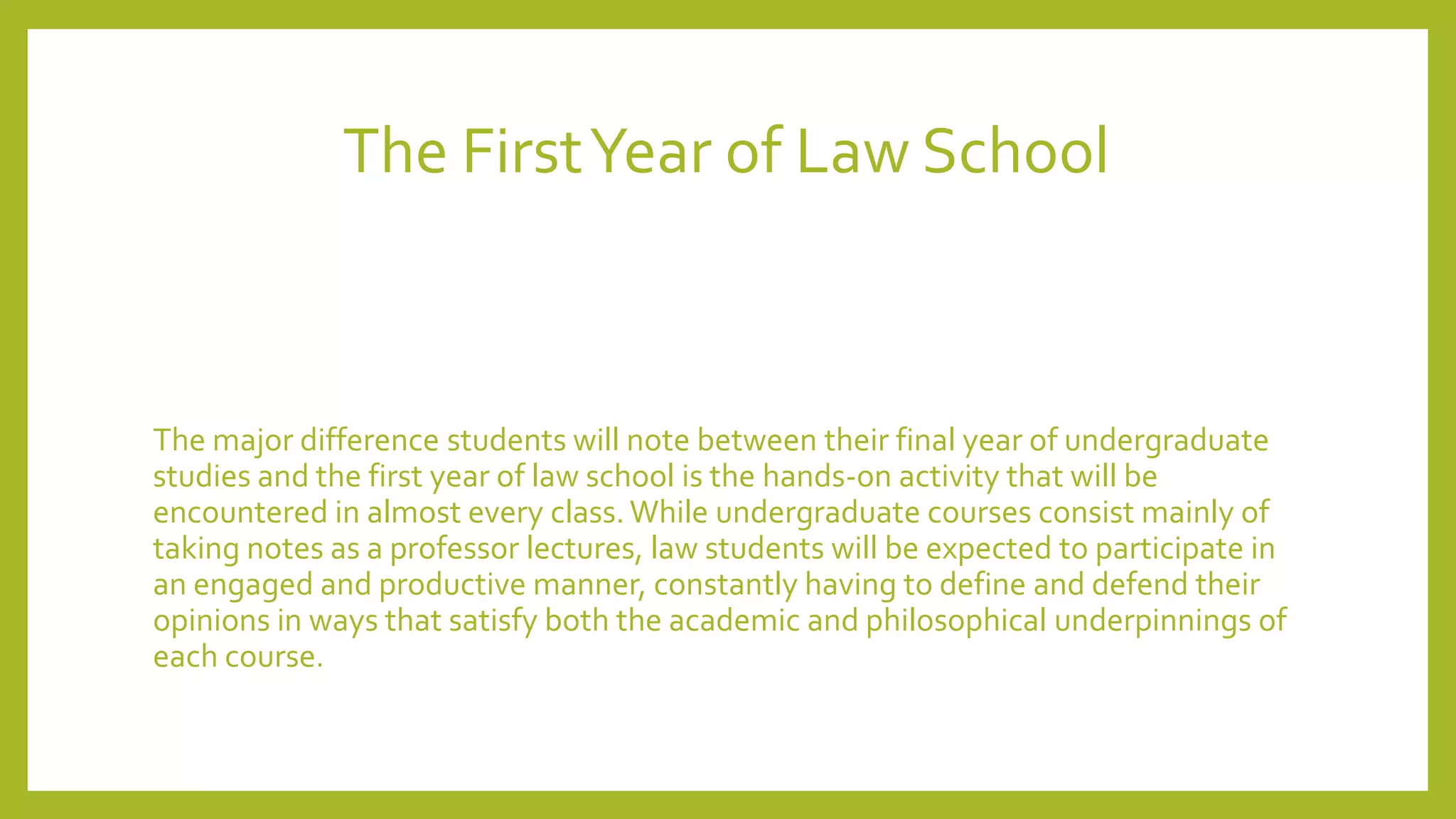 The First Year of Law School | PPT
