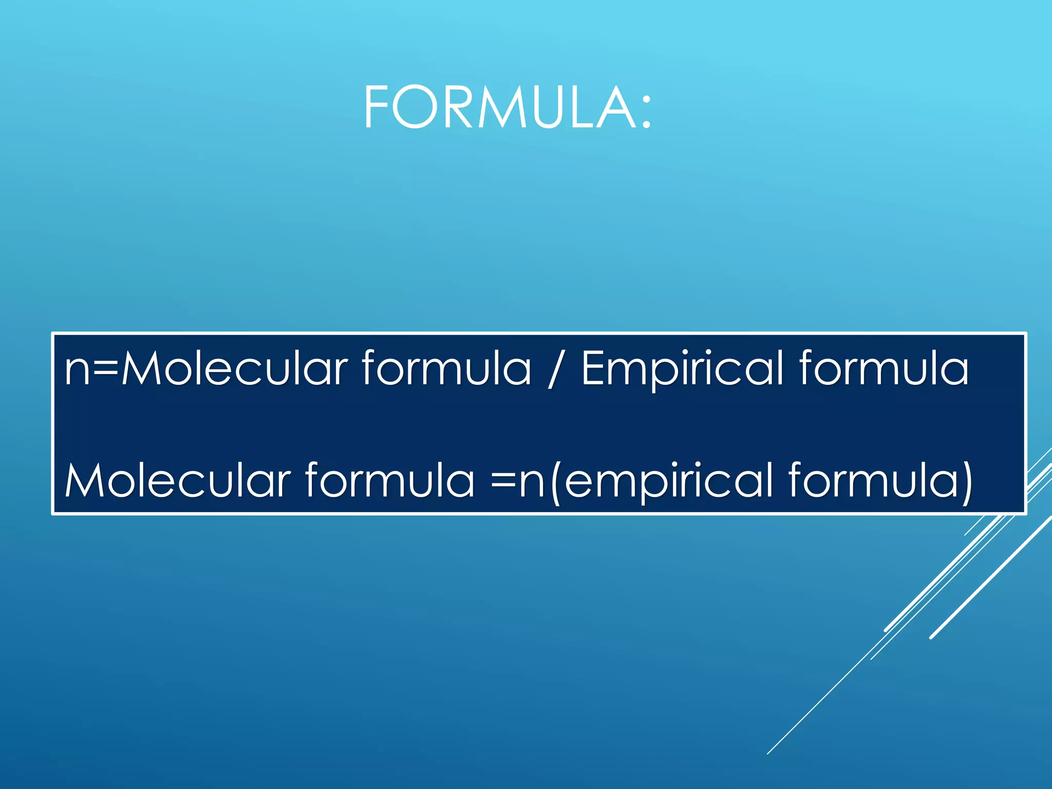 Qualitative and Quantitative Analysis, Empirical and Molecular Formula ...
