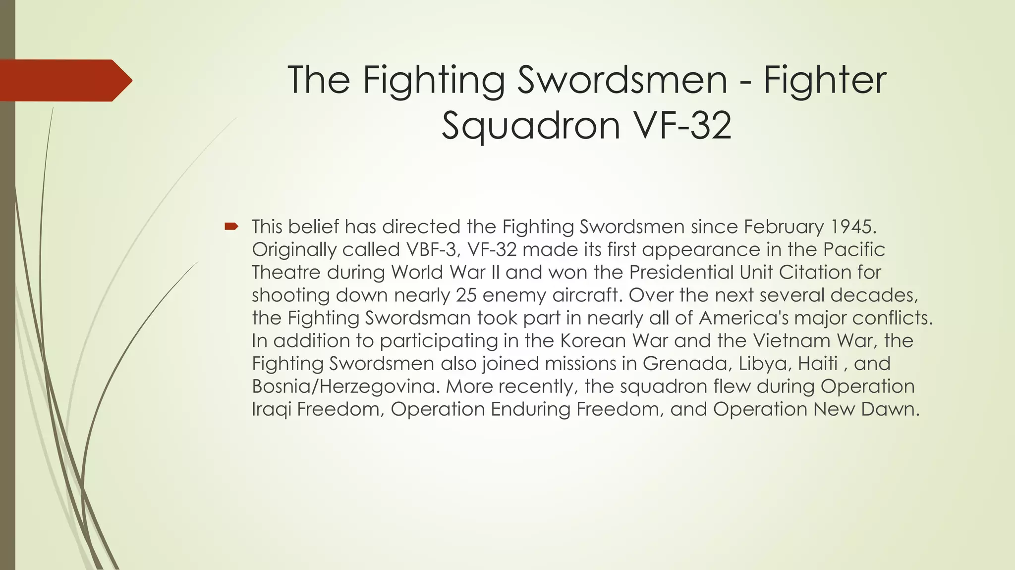 The Fighting Swordsmen - Fighter Squadron VF-32 | PPTX