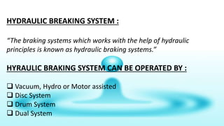 hydraulic braking system | PPTX