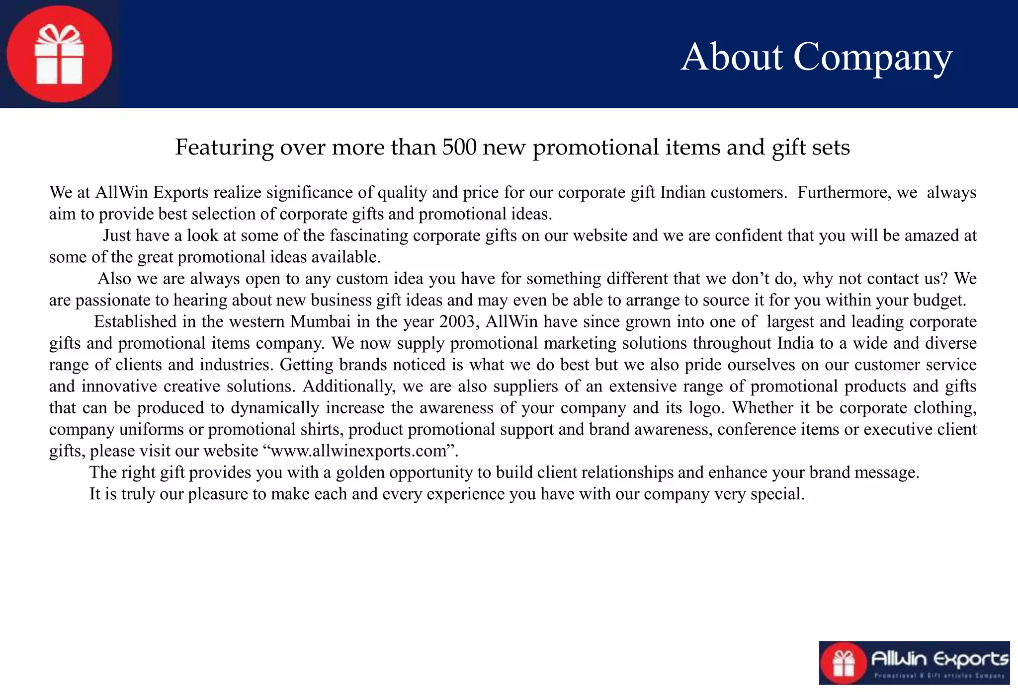 Promotional & Gift Articles Supplier | PPSX