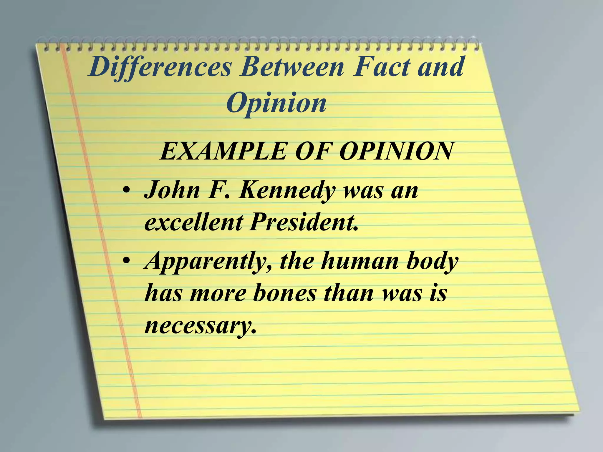 Differences Between Fact and Opinion | PPTX