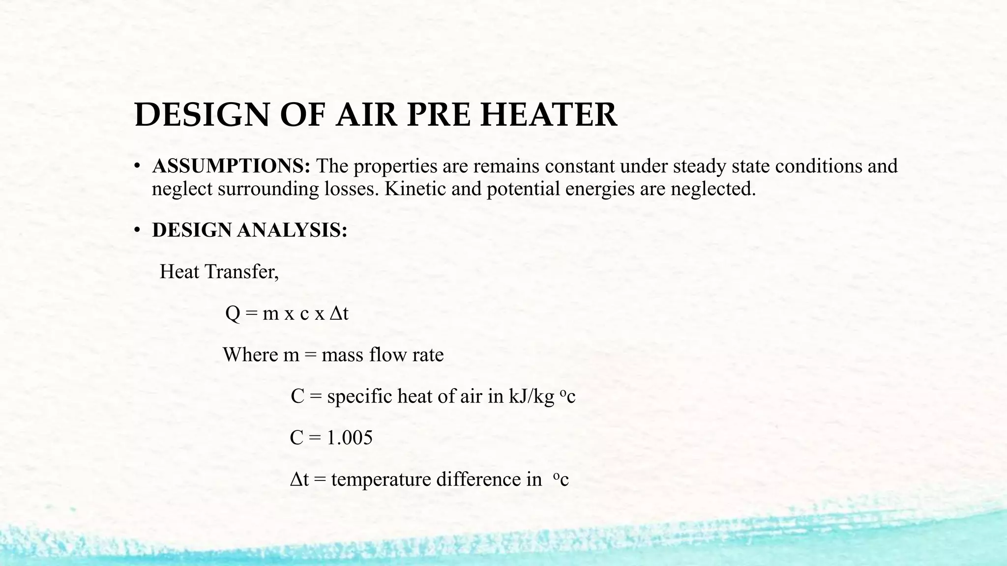 DESIGN OF AIR PRE HEATER AND ECONOMIZER | PPTX
