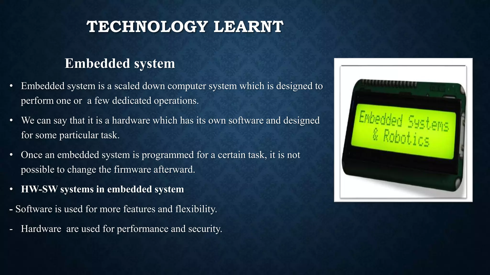 Presentation On Embedded System And Robotics Pptx