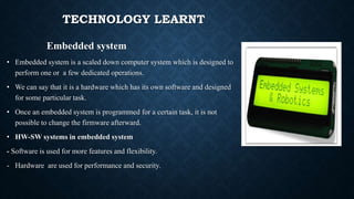 Presentation on embedded system and robotics | PPTX