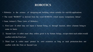 Presentation on embedded system and robotics | PPTX