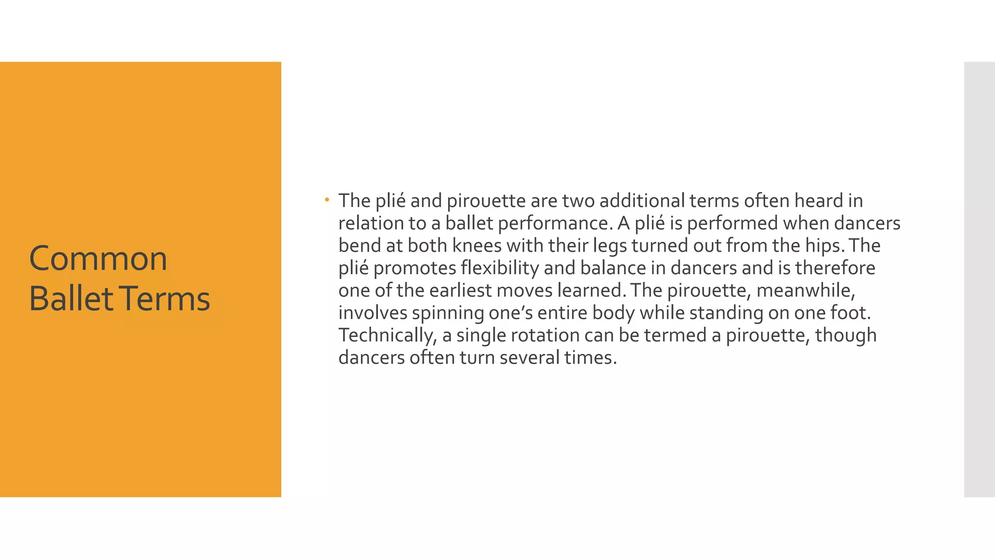 Common Ballet Terms | PPTX | Dance | Fine Art