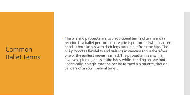 Common Ballet Terms | PPTX | Dance | Fine Art