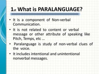Paralinguistics | PPTX