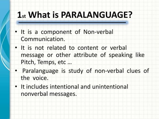 Paralinguistics | PPTX