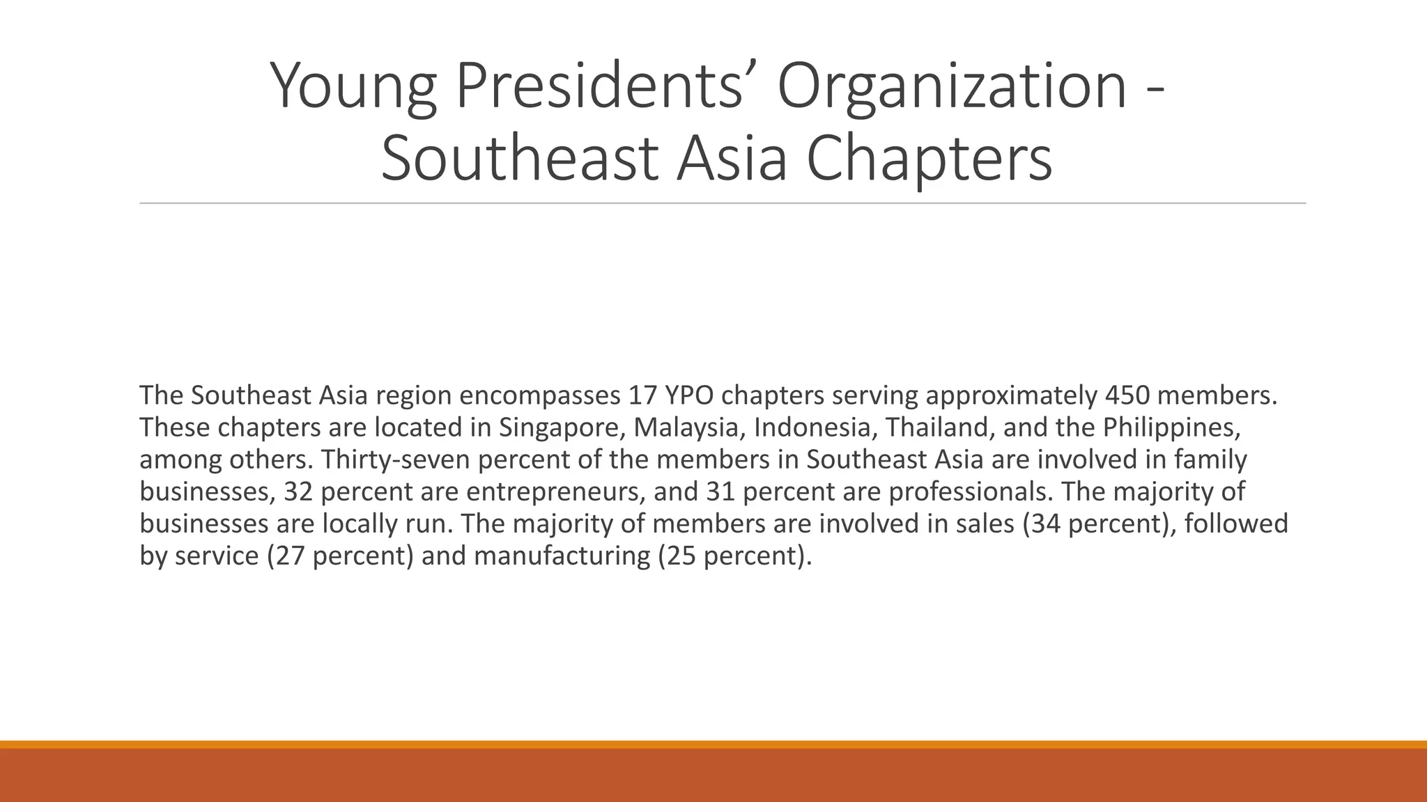 Young Presidents’ Organization - Southeast Asia Chapters | PPTX