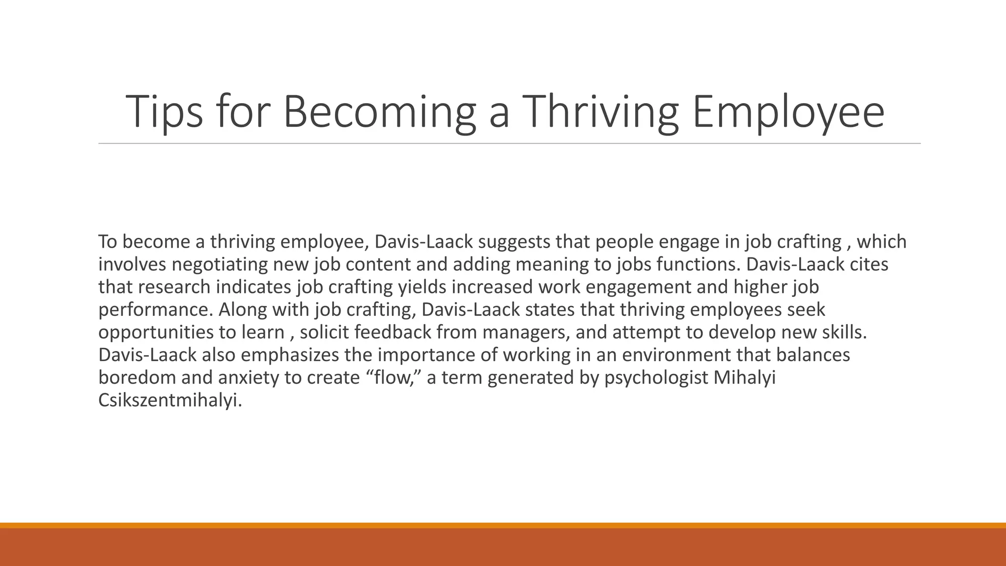 Tips for Becoming a Thriving Employee | PPT