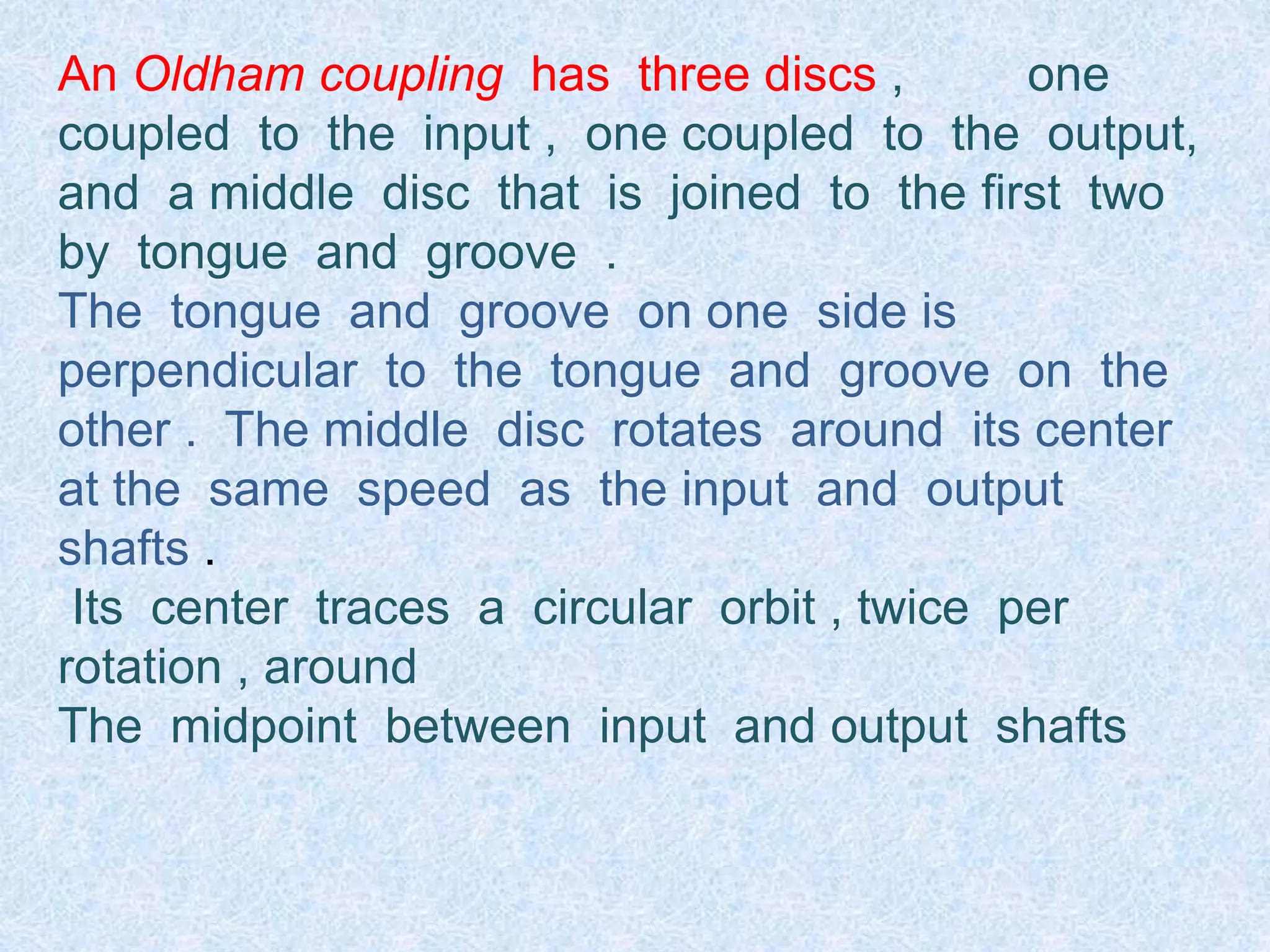 Oldham Coupling Mechanism | PPTX