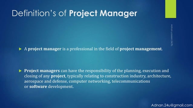 Duties of project manager | PPT