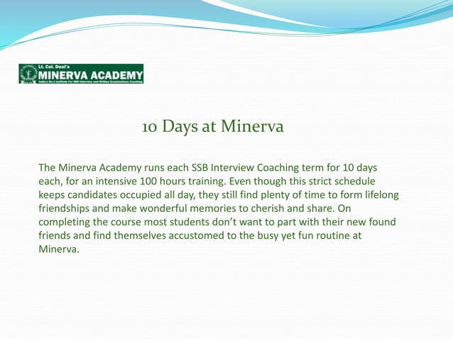 Welcome to Minerva Academy | PPT