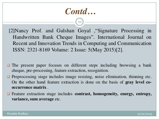 Image Processing Based Signature Recognition And Verification Techniq…