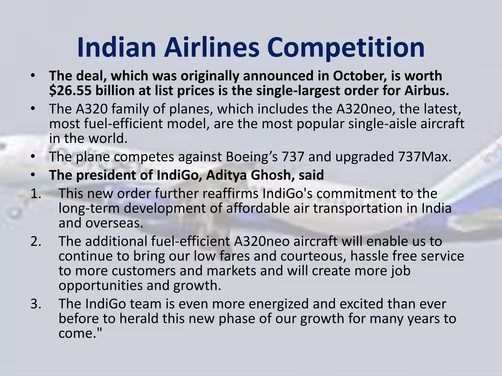 Case Study IndiGo Airbus 250 A320neo aircraft Deal | PPTX | Air Travel ...