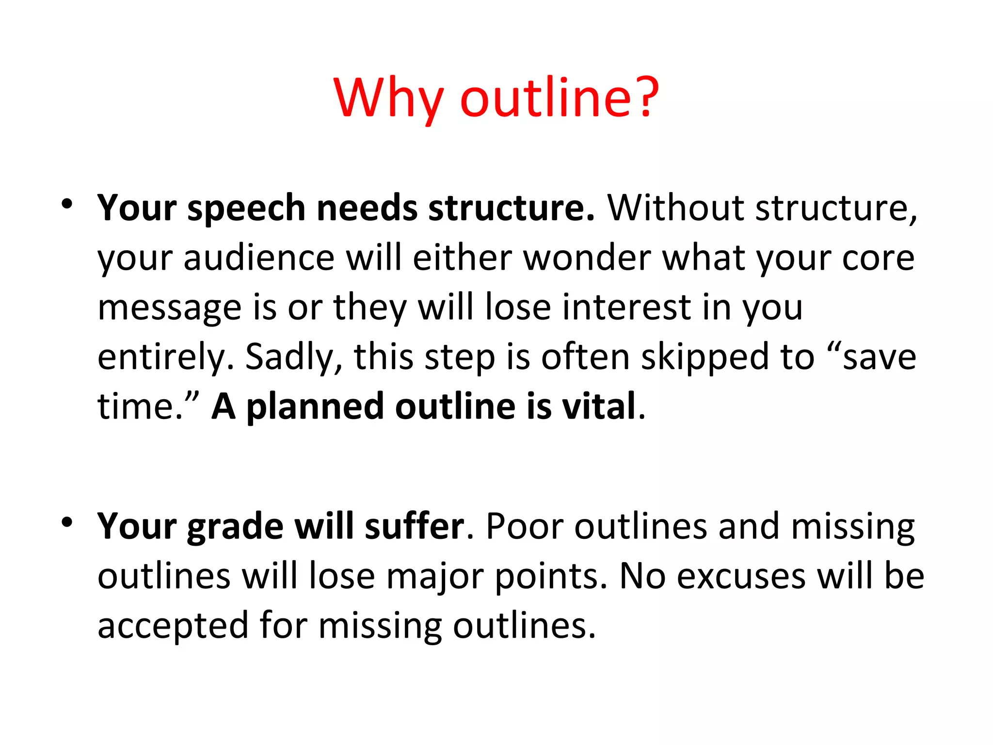 How to Outline Speeches | PPT