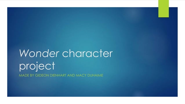 wonder character project Isabel | PPT