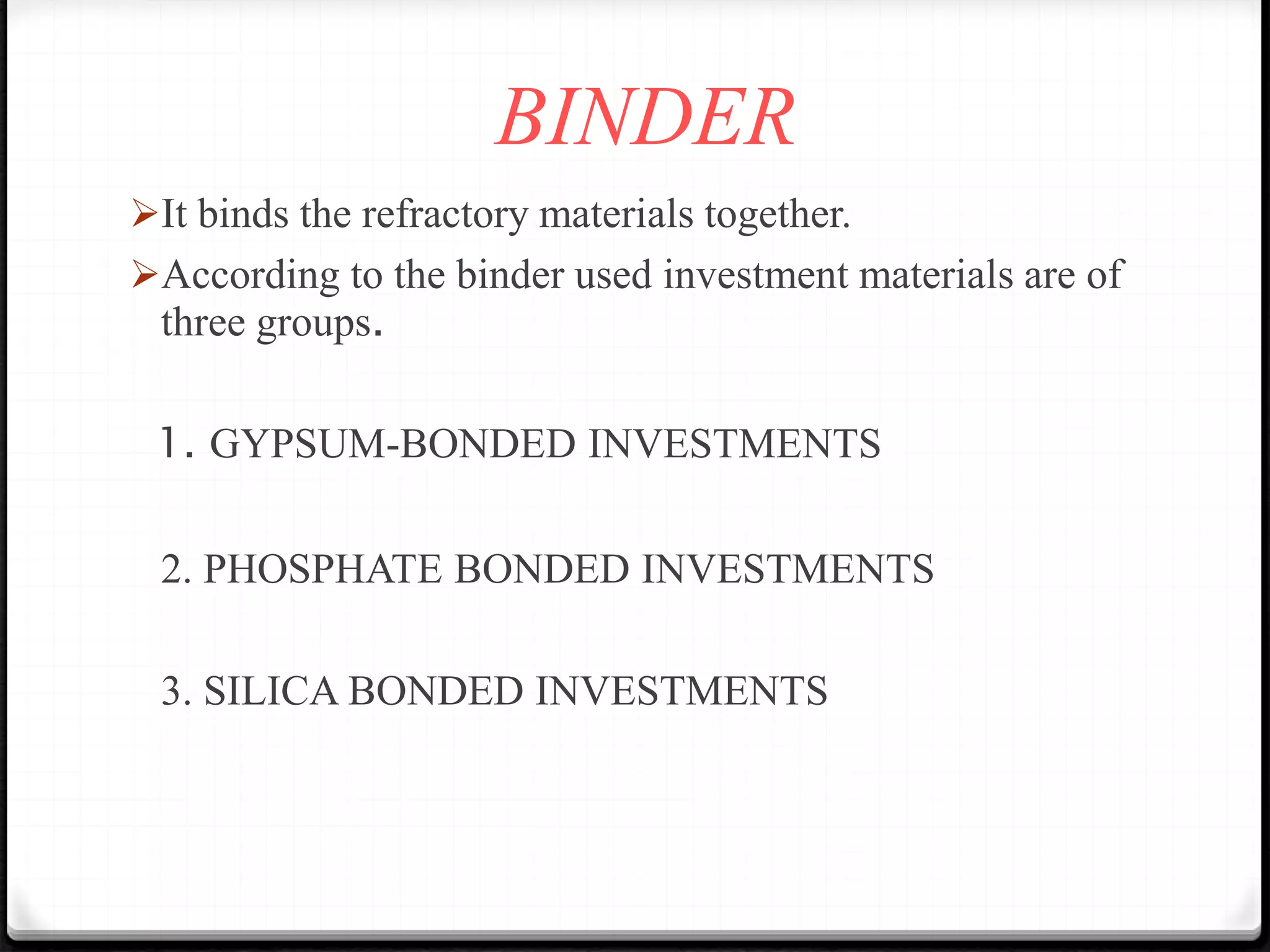 Investment materials And its clinical applications | PPTX