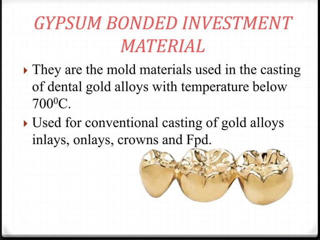 Investment materials And its clinical applications | PPTX | Chemistry ...