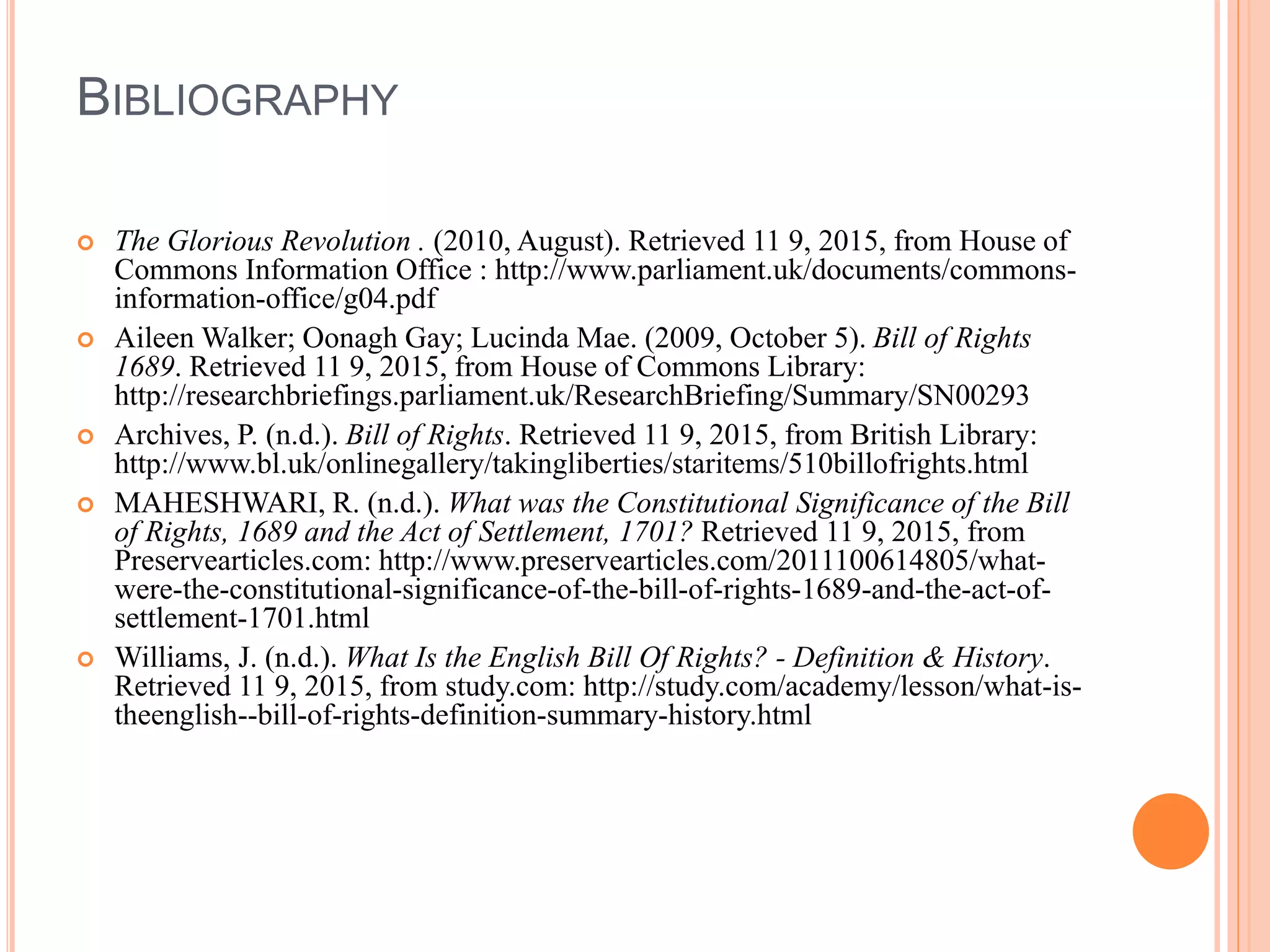 British Bill of Rights 1689 | PPTX