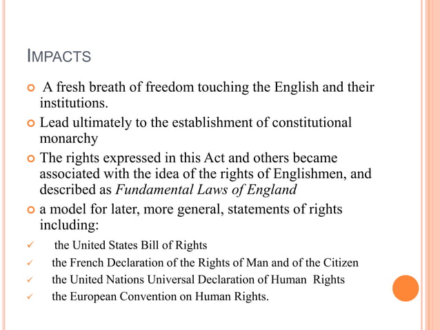 British Bill of Rights 1689 | PPTX | Political Issues & policy | Politics