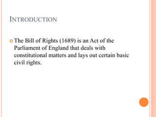 British Bill of Rights 1689 | PPTX