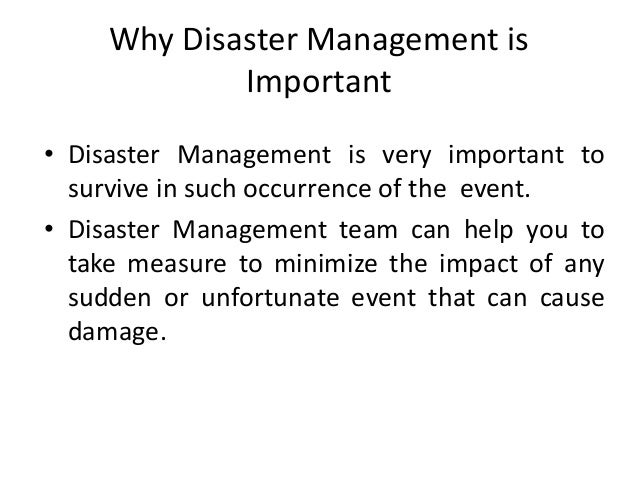Importance of Disaster Management