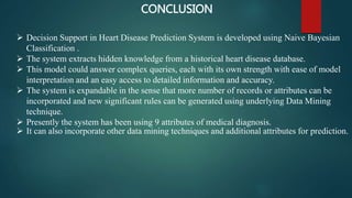 HEART DISEASE PREDICTION USING NAIVE BAYES ALGORITHM | PPTX