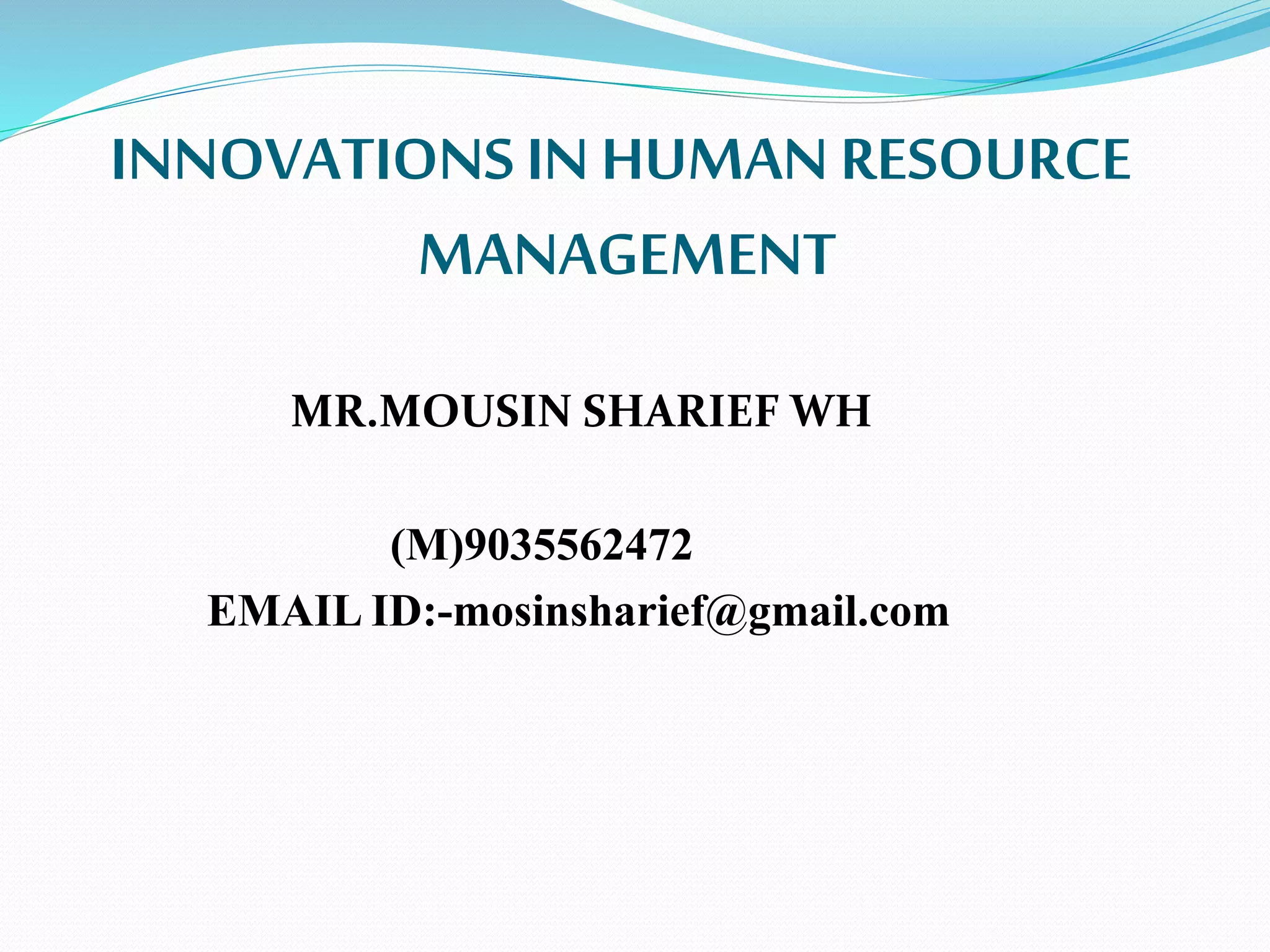 innovations in human resource management | PPTX