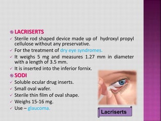 occular drug delivery system | PPTX