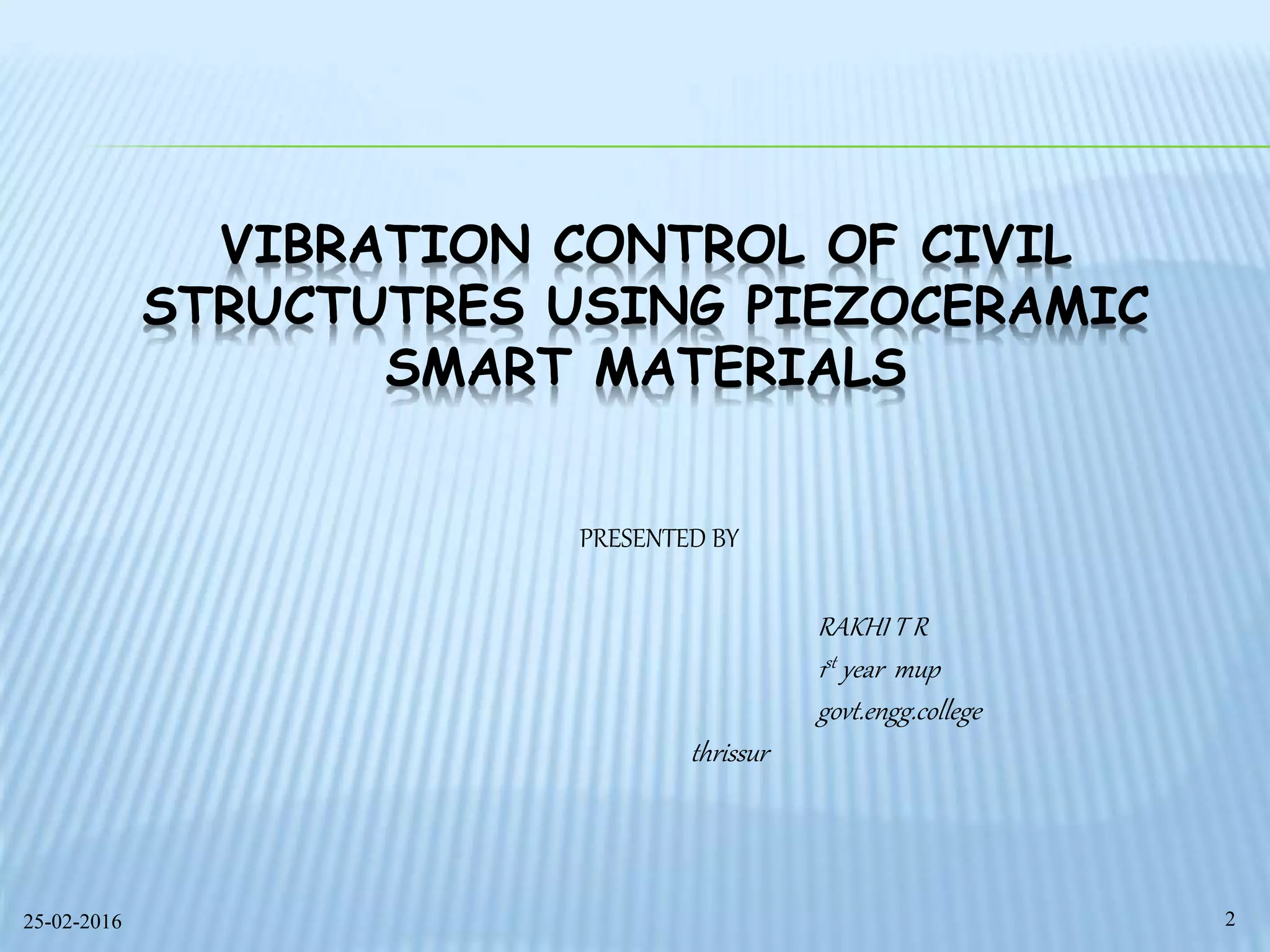 vibration control of civil structures | PPTX