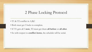 DBMS (Deadlock, deadlock prevention, 2phase locking) | PPTX | Databases | Computer Software and ...