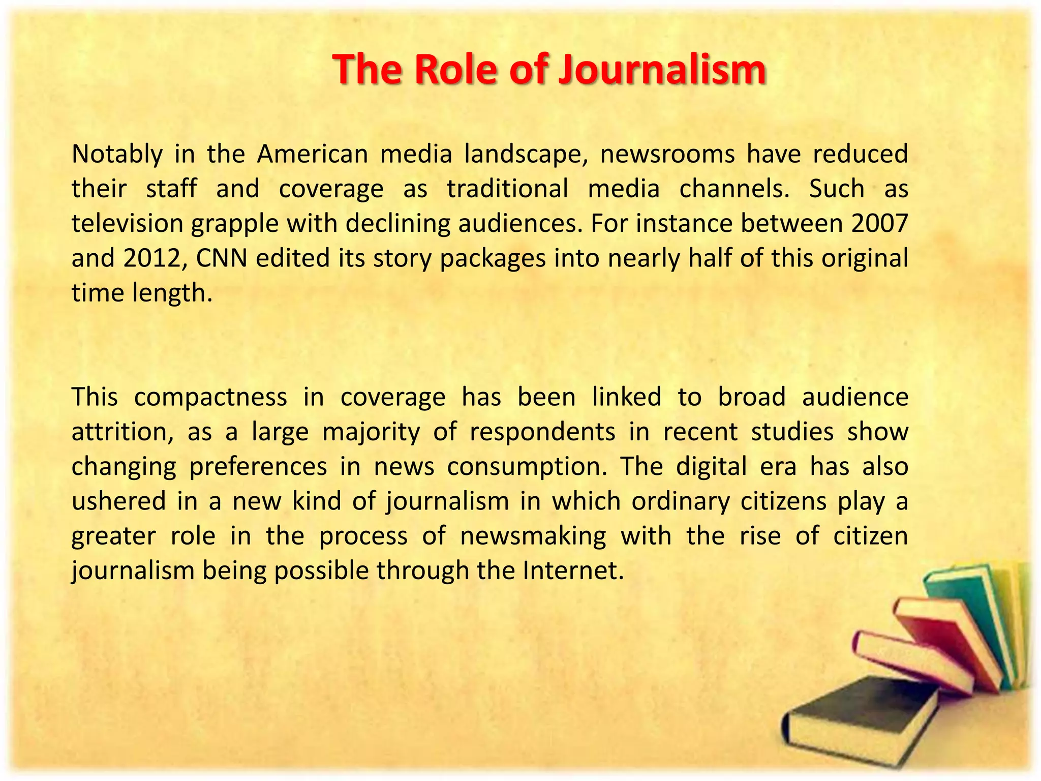 What is Journalism ? Types and Role of journalism. | PPTX